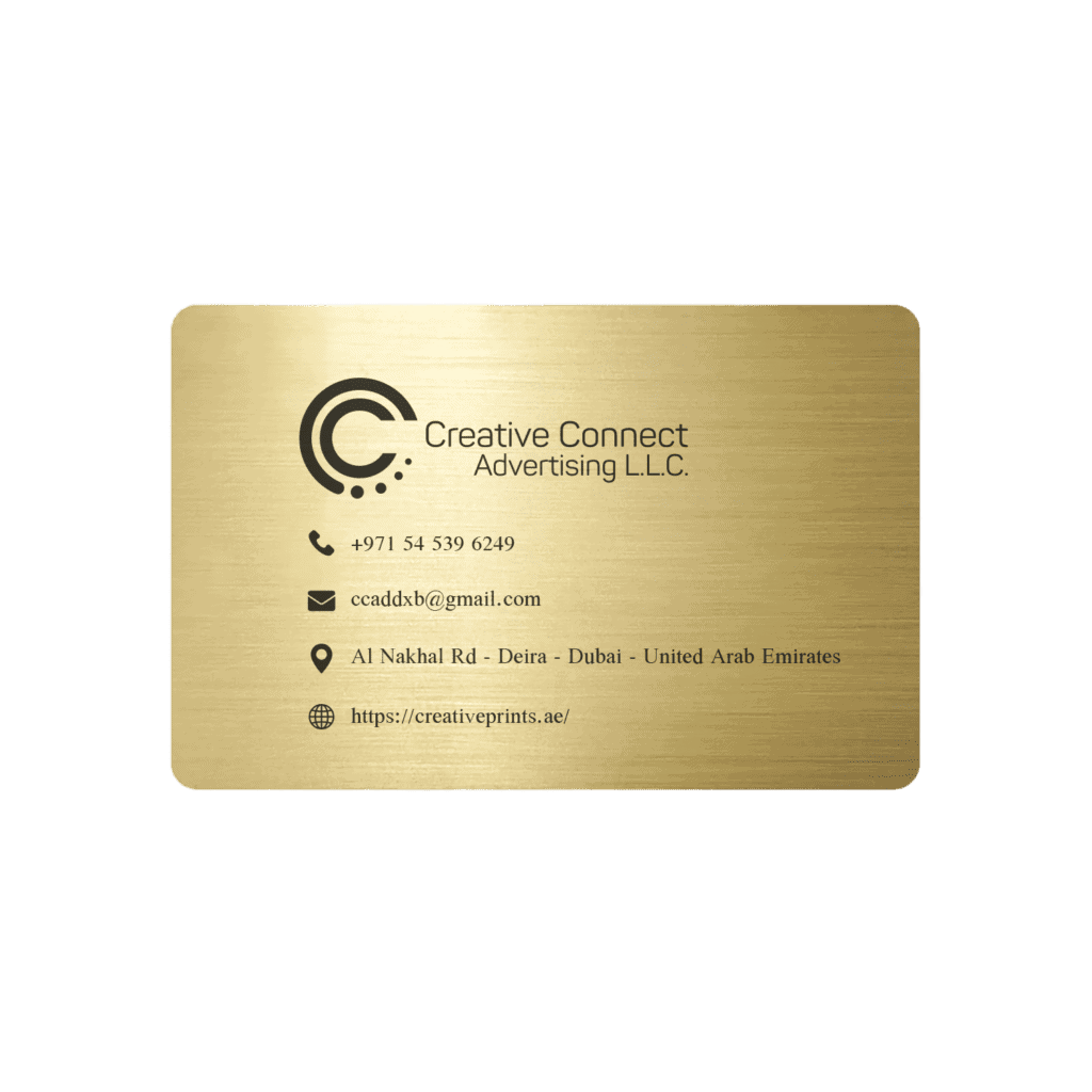 Gold Metal NFC Business Cards Printing – Creative Connect Advertising