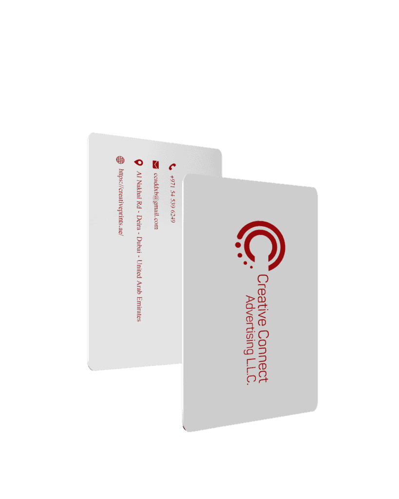 White PVC Business Cards Printing – Creative Connect Advertising