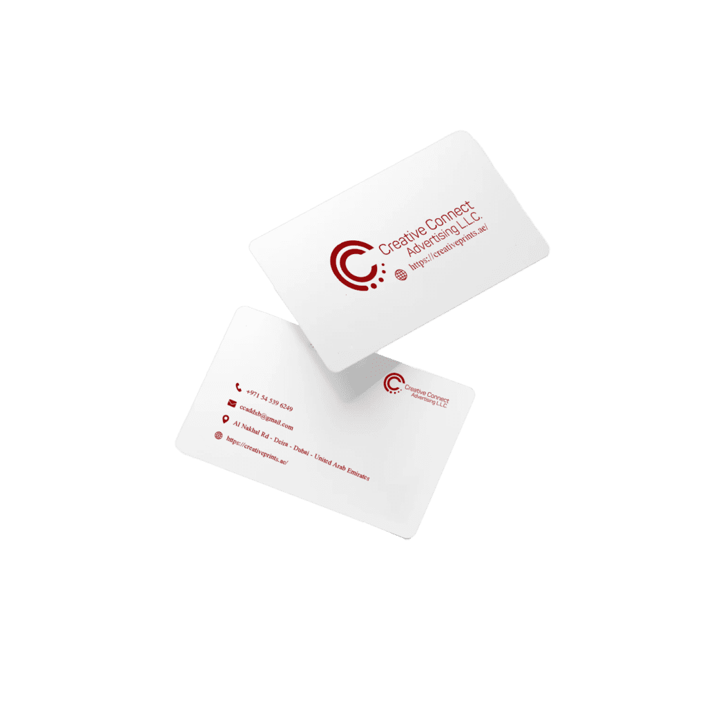 White PVC Business Cards Printing – Creative Connect Advertising